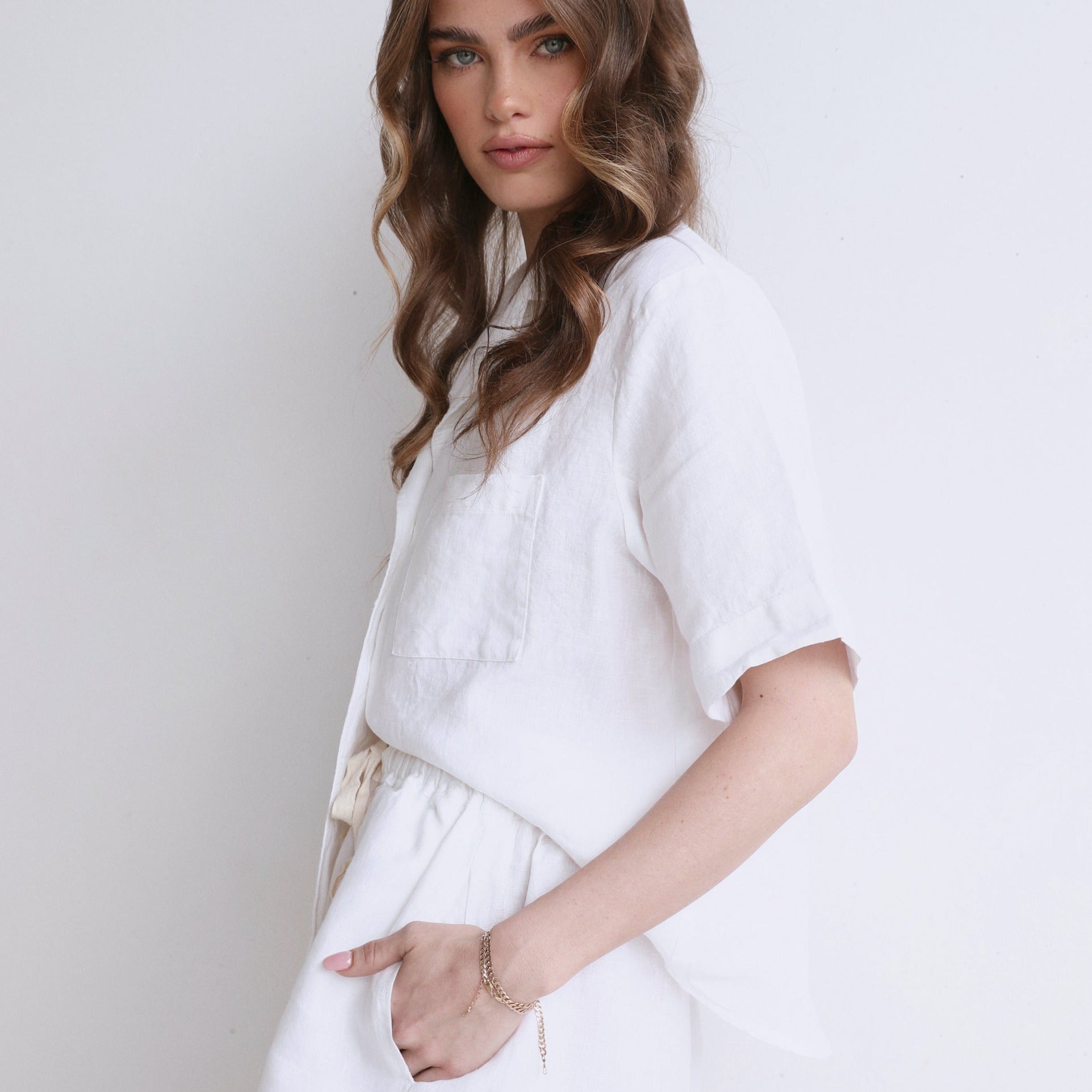Harlow 100% Linen Set - White – The Bridal Thread